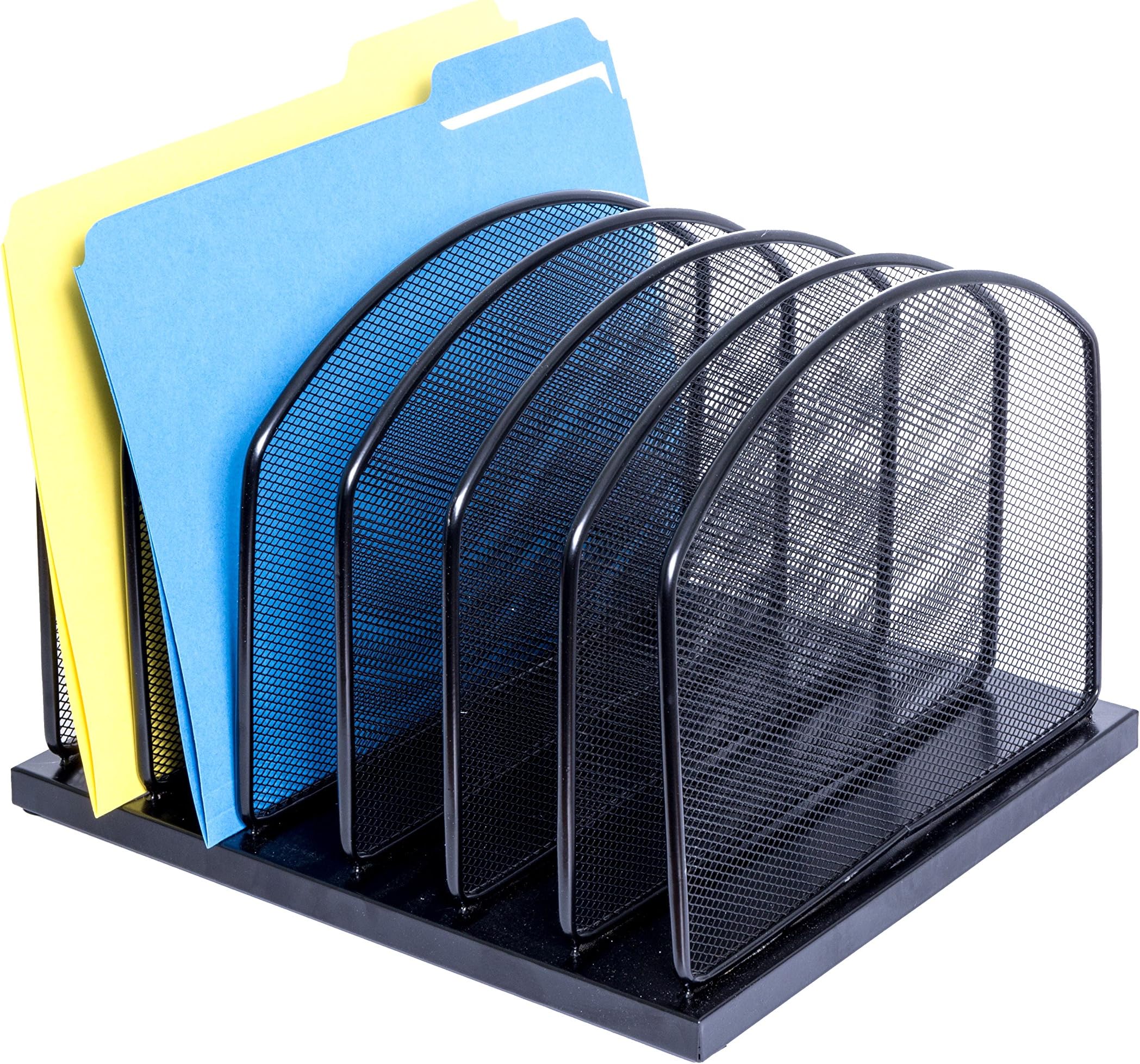 Amazon.com : Metal Desktop File Organizer, 6 Vertical Compartment Metal ...