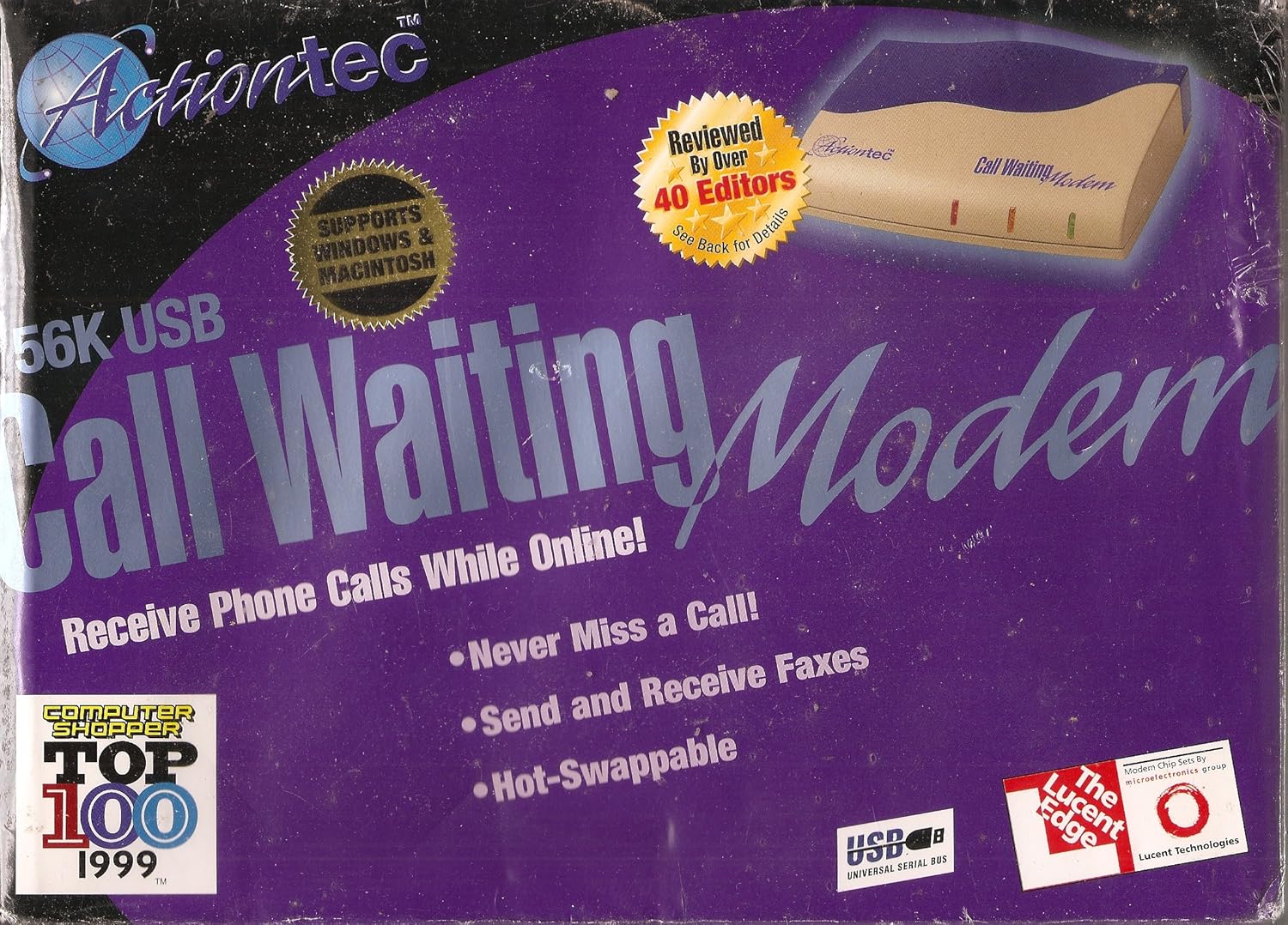 Amazon.com: Actiontec 56K 14.4 V90 USB Call Waiting Modem : Electronics