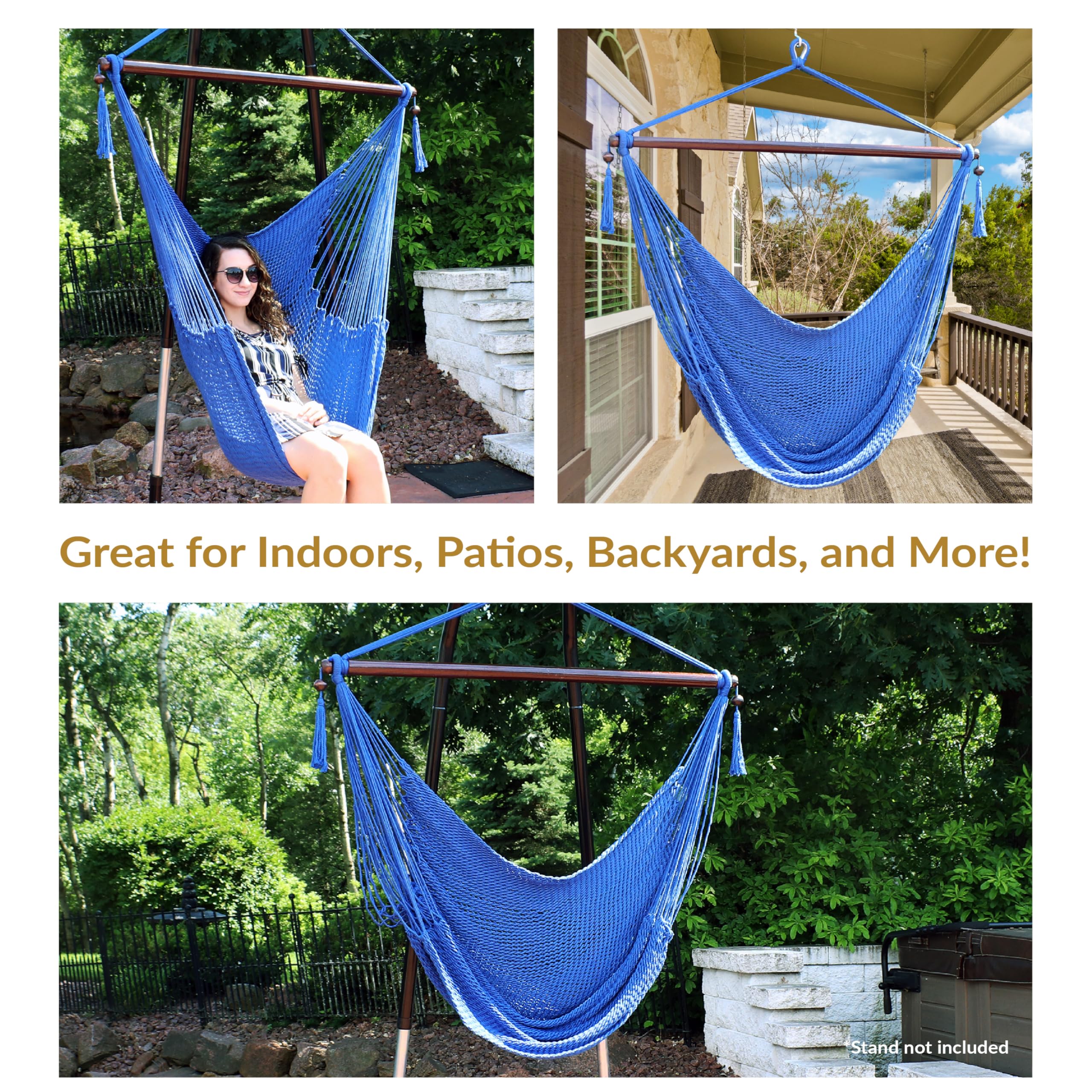 Snapklik.com : Sunnydaze Outdoor Hammock Chair Swing For Reading