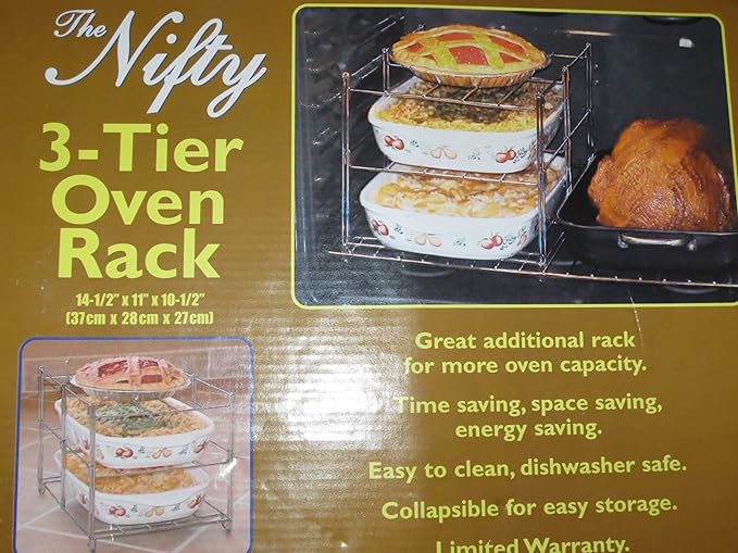 Amazon.com: 3-Tier Oven Rack - 14.5" x 11" x 10.5" - From Flat To Oven ...