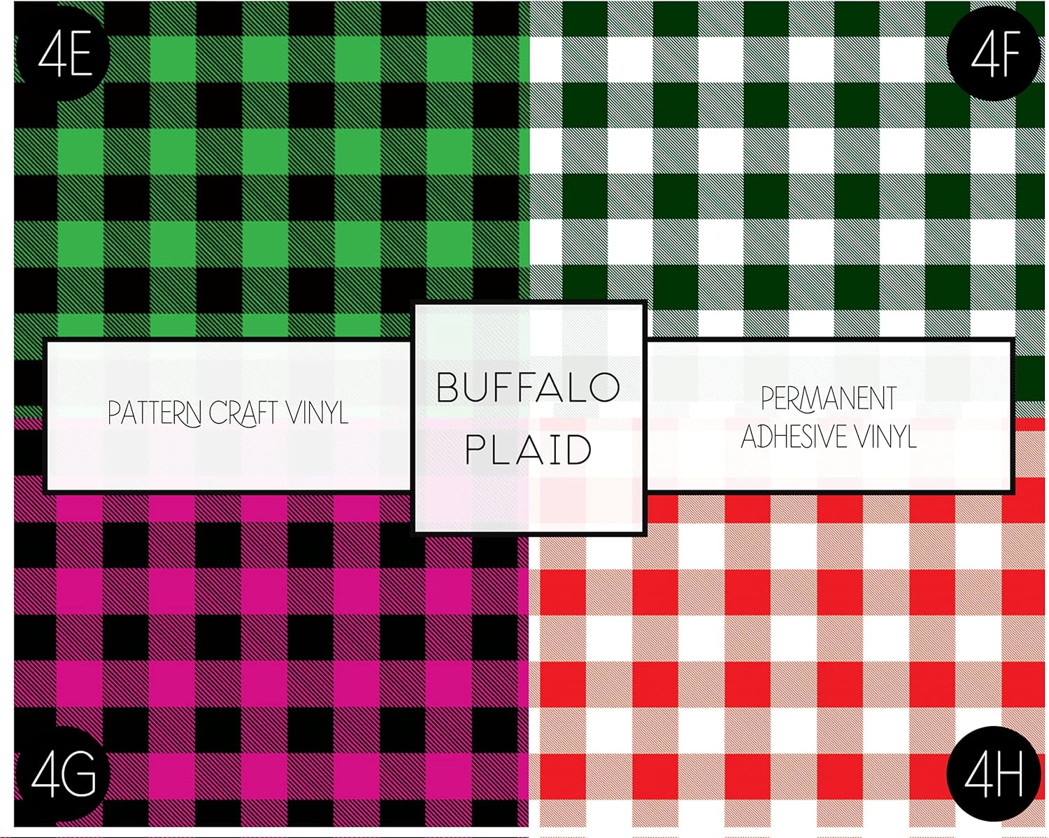 Amazon.com: Buffalo Plaid Pattern Vinyl Permanent Adhesive Craft Vinyl ...