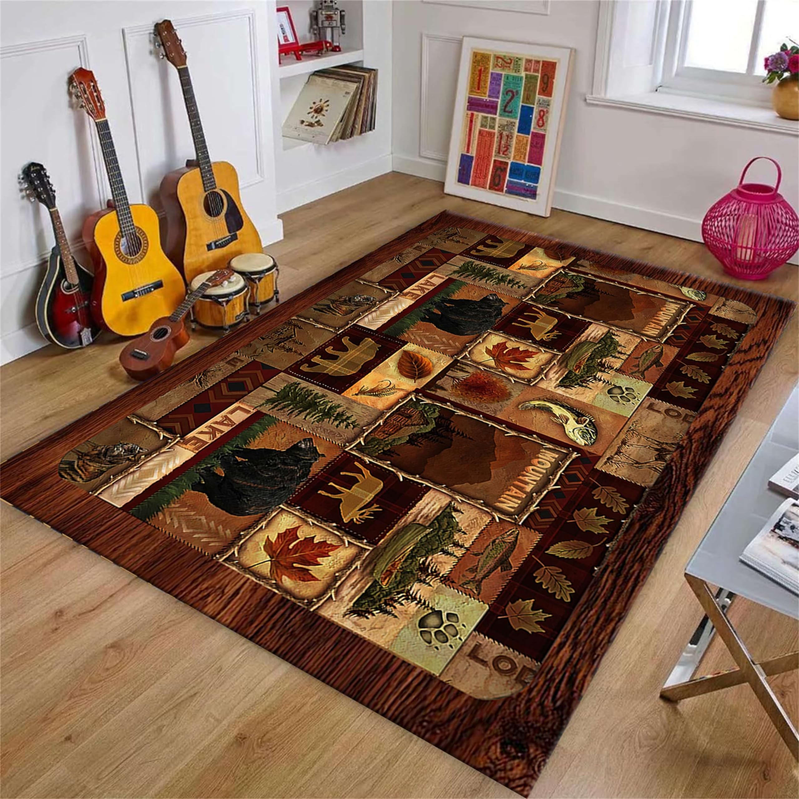 Amazon.com: Cabin Collection Rug Vintage Southwestern Nature Landscape ...