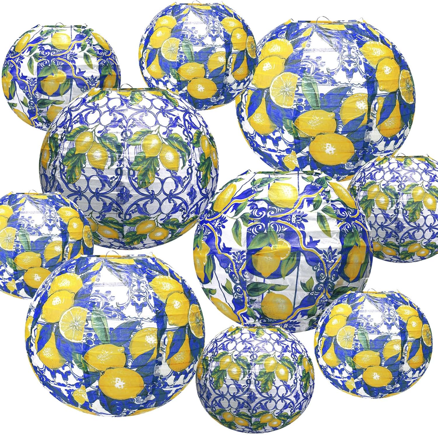 MotiMind 10 Pcs Amalfi Coast Paper Lantern Kit Capri Positano Lemon ...