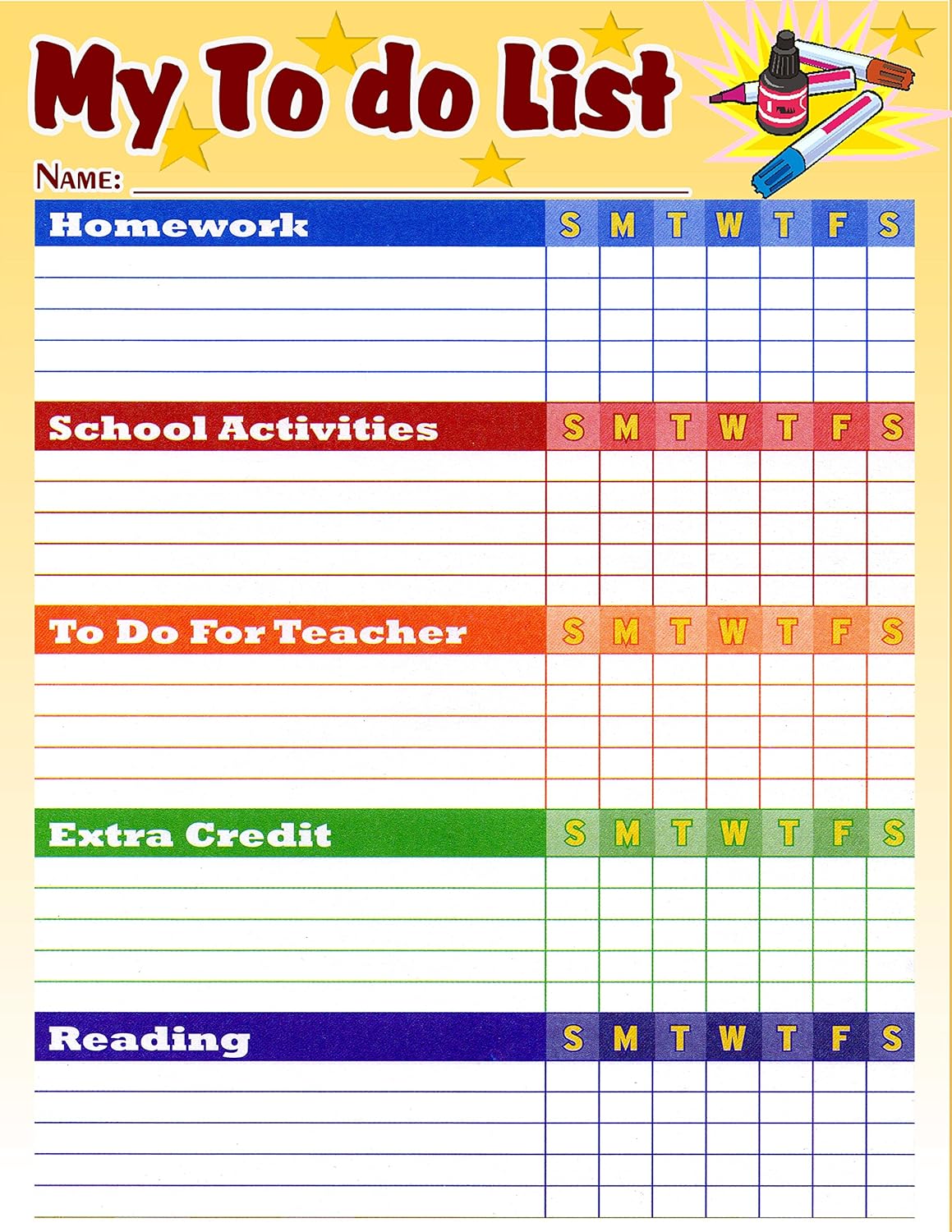 Amazon.com : Chore Chart/Planner/Progress Charts/My to do List ...