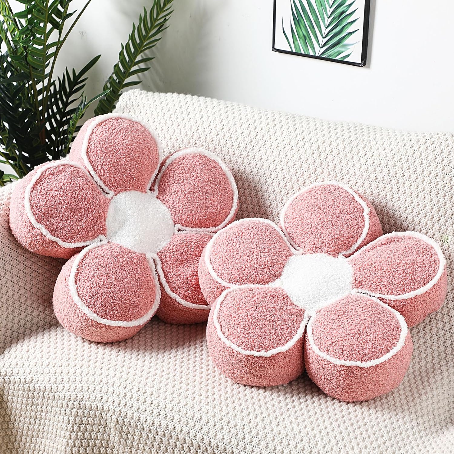 Amazon.com: Menkxi 2 Pack Flower Pillows Cute Flower Shaped Pillows 15. ...