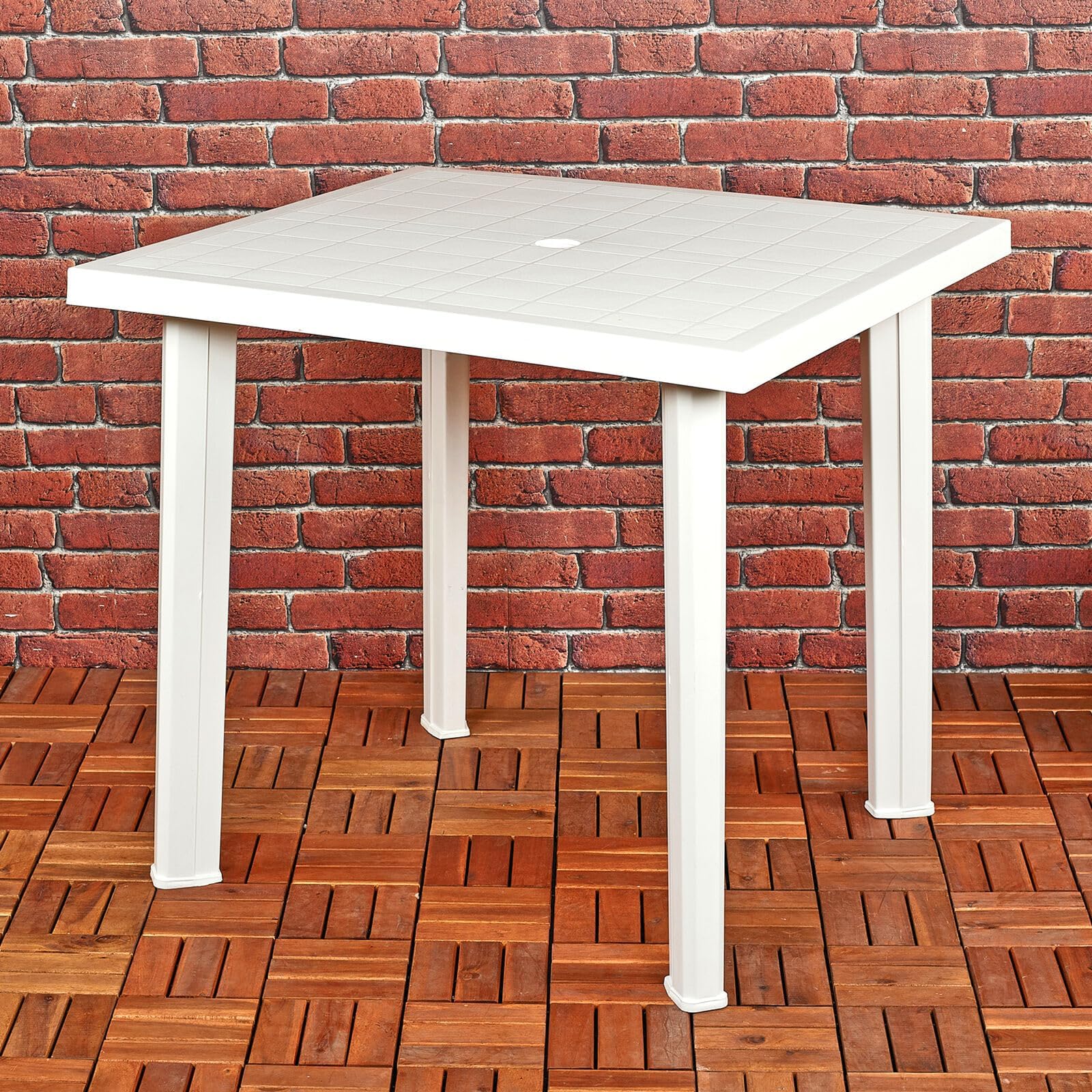 Resol 1x White 86cm x 86cm Tossa Garden Patio Dining Table - Large ...