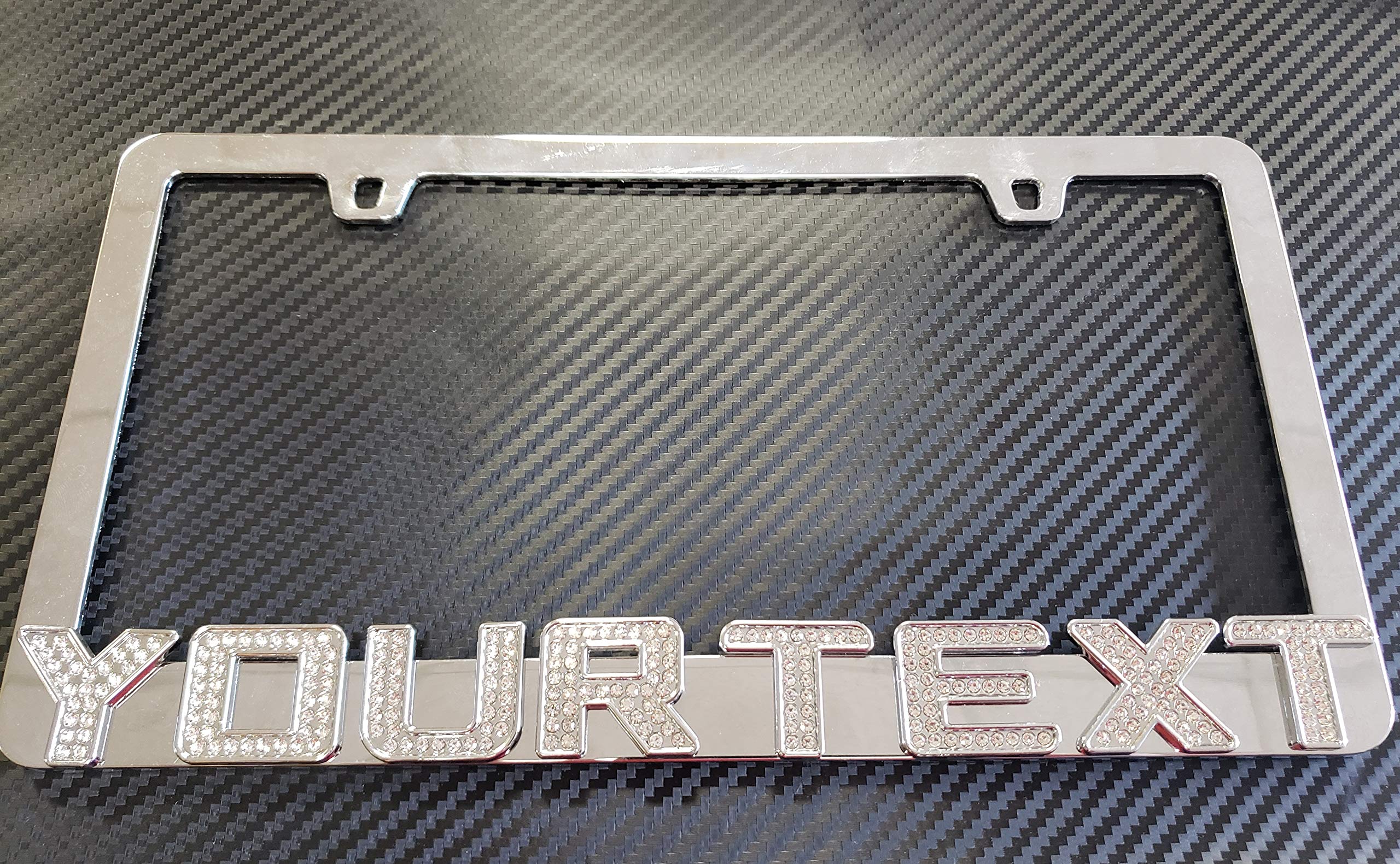 Amazon.com: TRUE LINE Automotive Custom Diamond Crystal License Plate ...