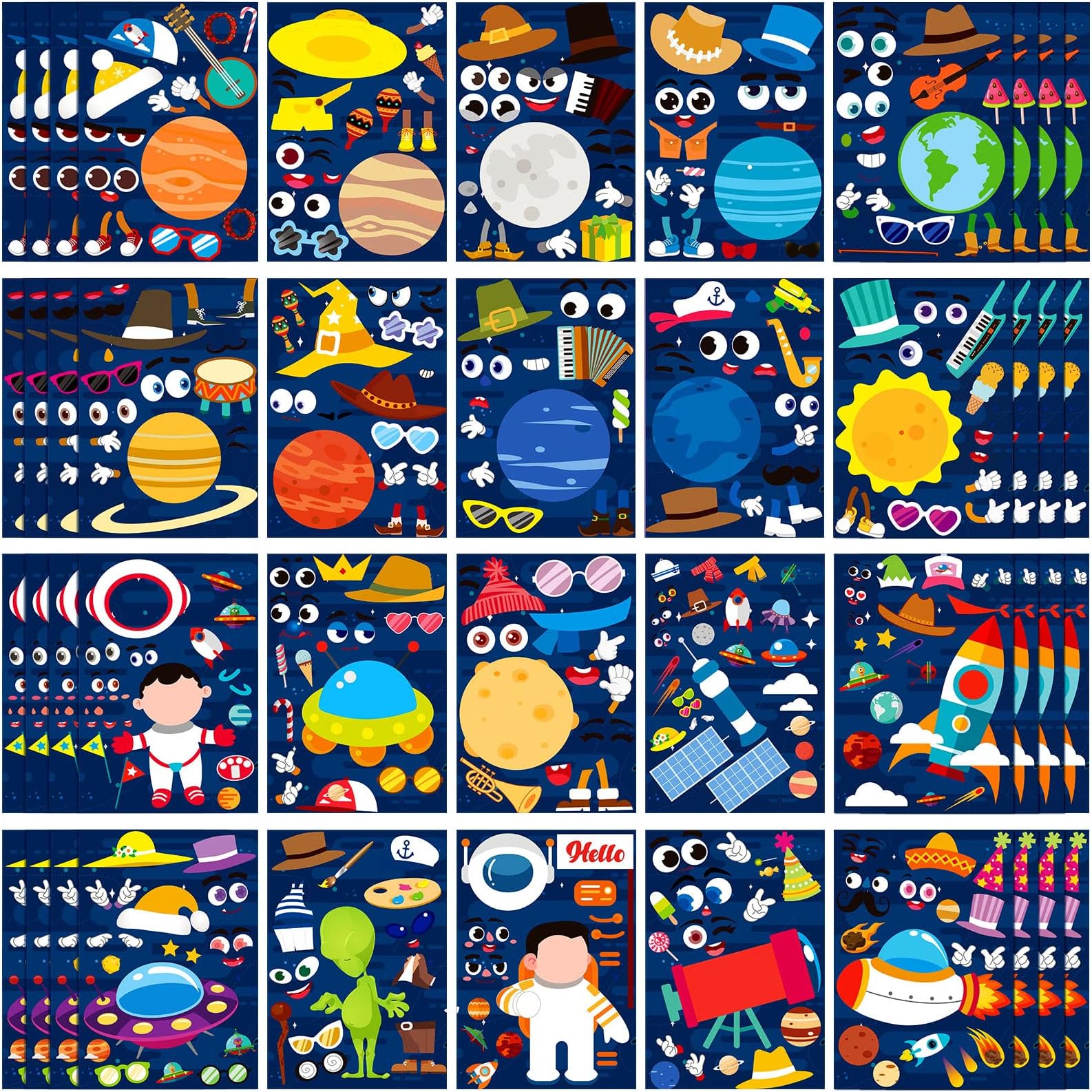 Amazon.com: 27 Sheets Space Stickers Make Your Own Planet Stickers ...