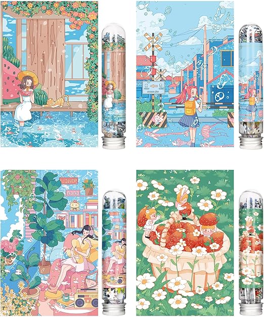 Amazon.com: Mini Jigsaw Puzzles for Adults (4 Packs) Double-Sided ...