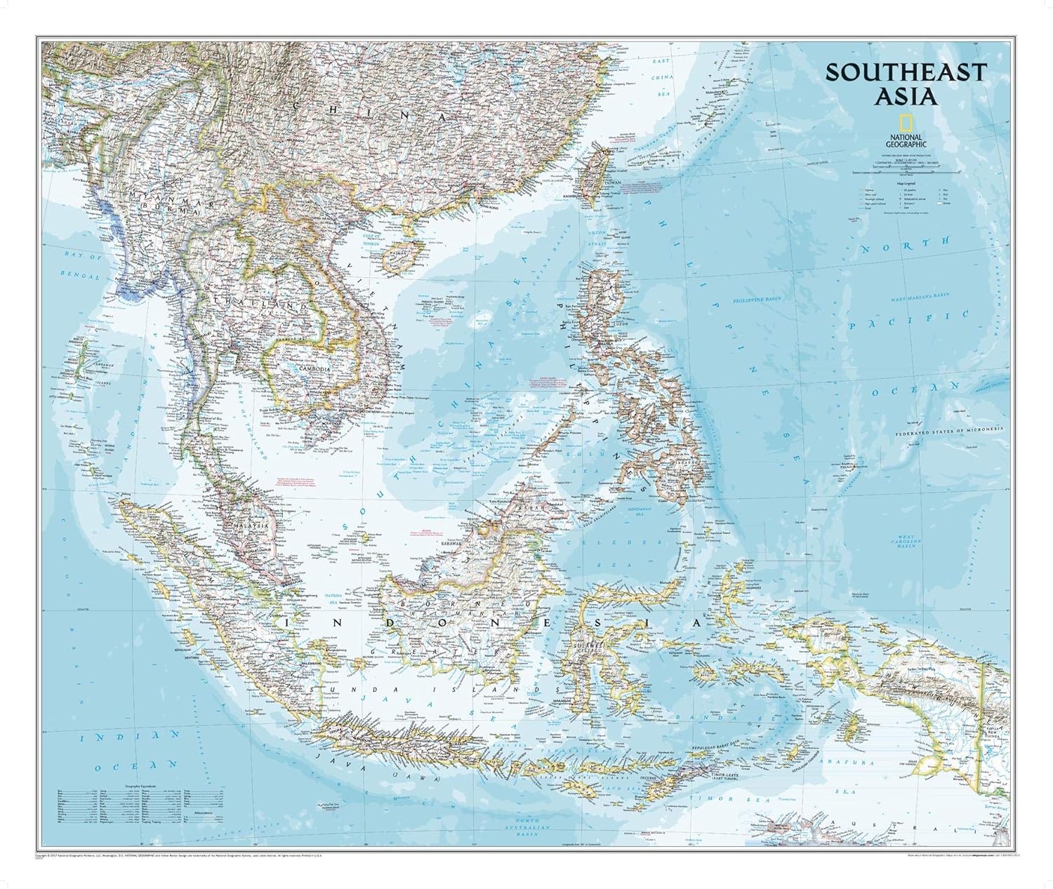 Amazon | Southeast Asia Classic: Wall Maps Countries & Regions ...