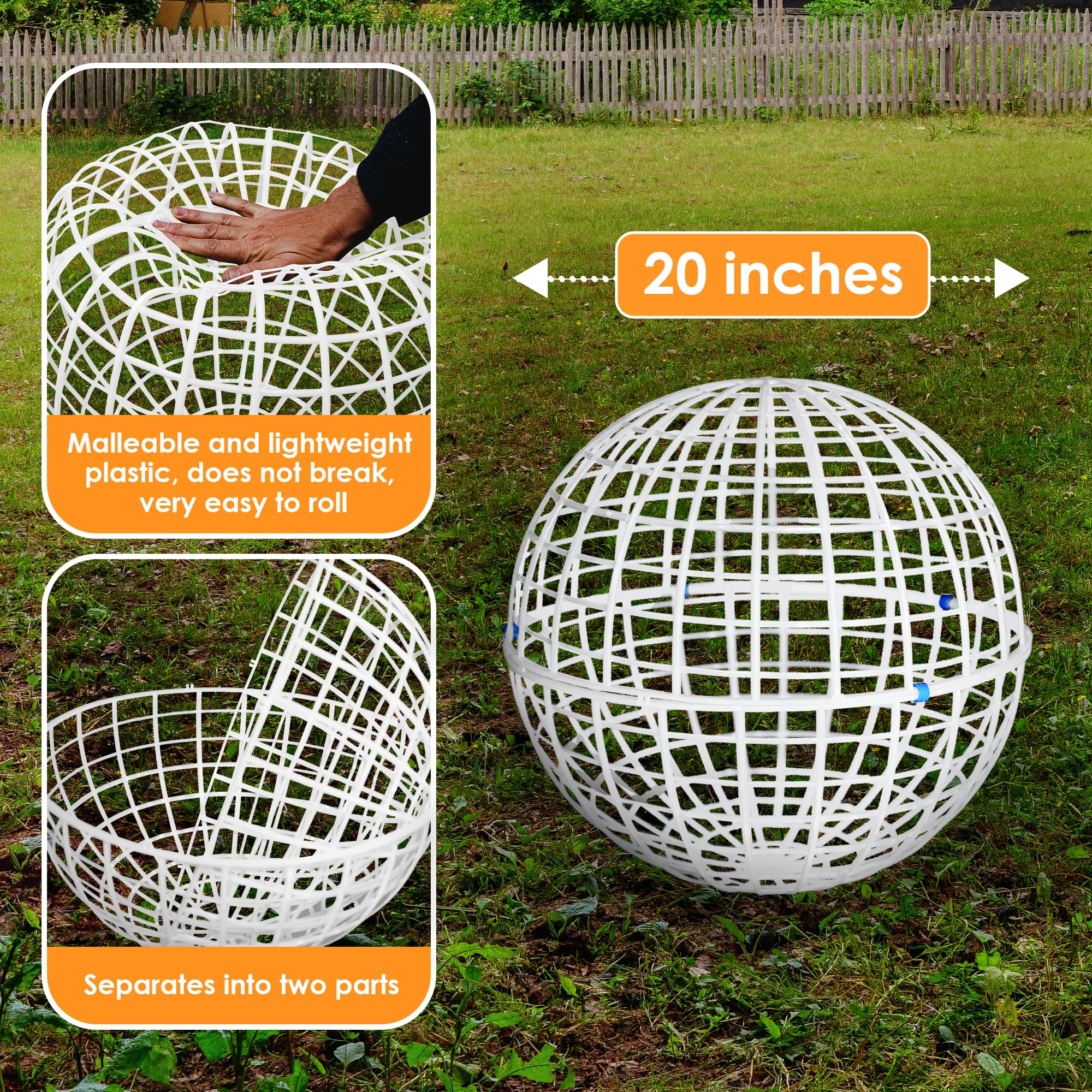 Rolling Hen Orb Cage 19" - Spherical Chicken Enclosure for Garden ...