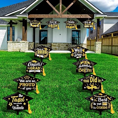 Amazon.com : Chunful 12 Pack Graduation Yard Signs Grad Decoration 2026 ...