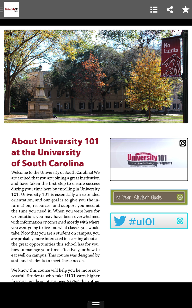Transitions – University 101 at University of South Carolina - App on ...