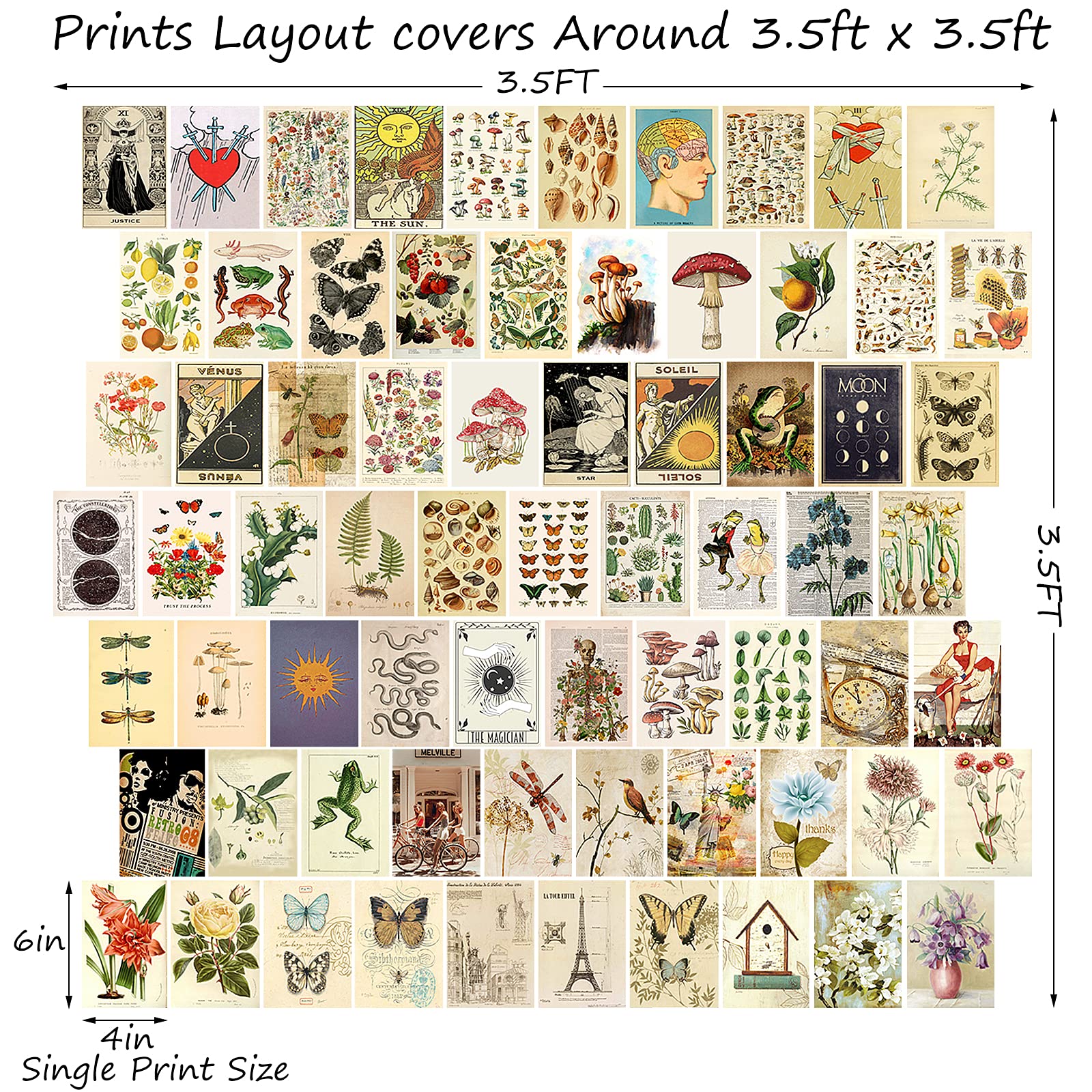 senbowe Wall Collage Kit Aesthetic Pictures, 70 Pcs Vintage Photo ...