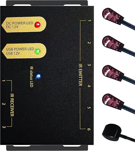 Amazon.com: IR Repeater Kit(3 in 6 Out) Infrared Repeater System Kit ...