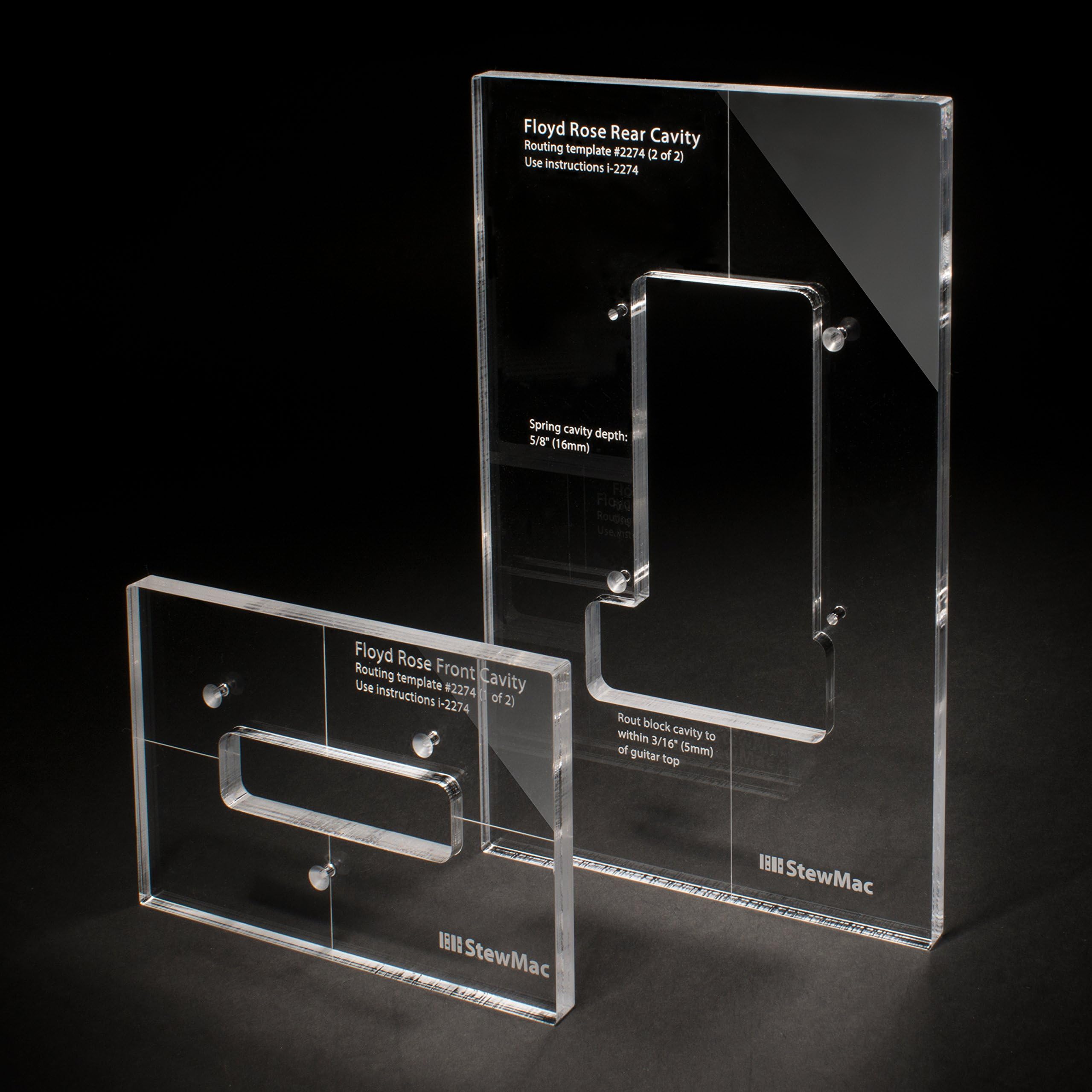 Amazon.com: StewMac Tremolo Routing Templates, Front and Rear Set for ...