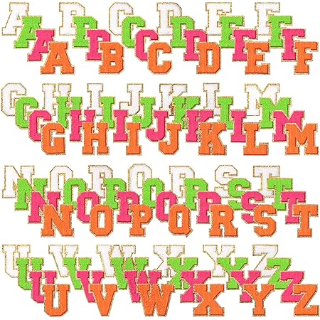 Amazon.com: 104 Pcs Letter Patch Iron on Chenille A-Z Repair Patches ...