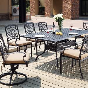 Amazon.com: Darlee Santa Barbara 9 Piece Cast Aluminum Patio Dining Set ...
