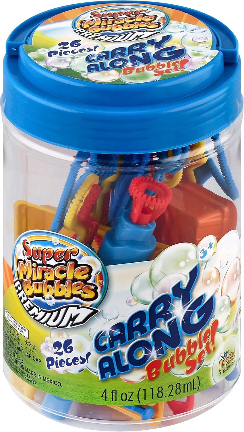 Amazon.com: Super Miracle Bubbles - Carry Along Bubble Set,color may vary : Toys & Games