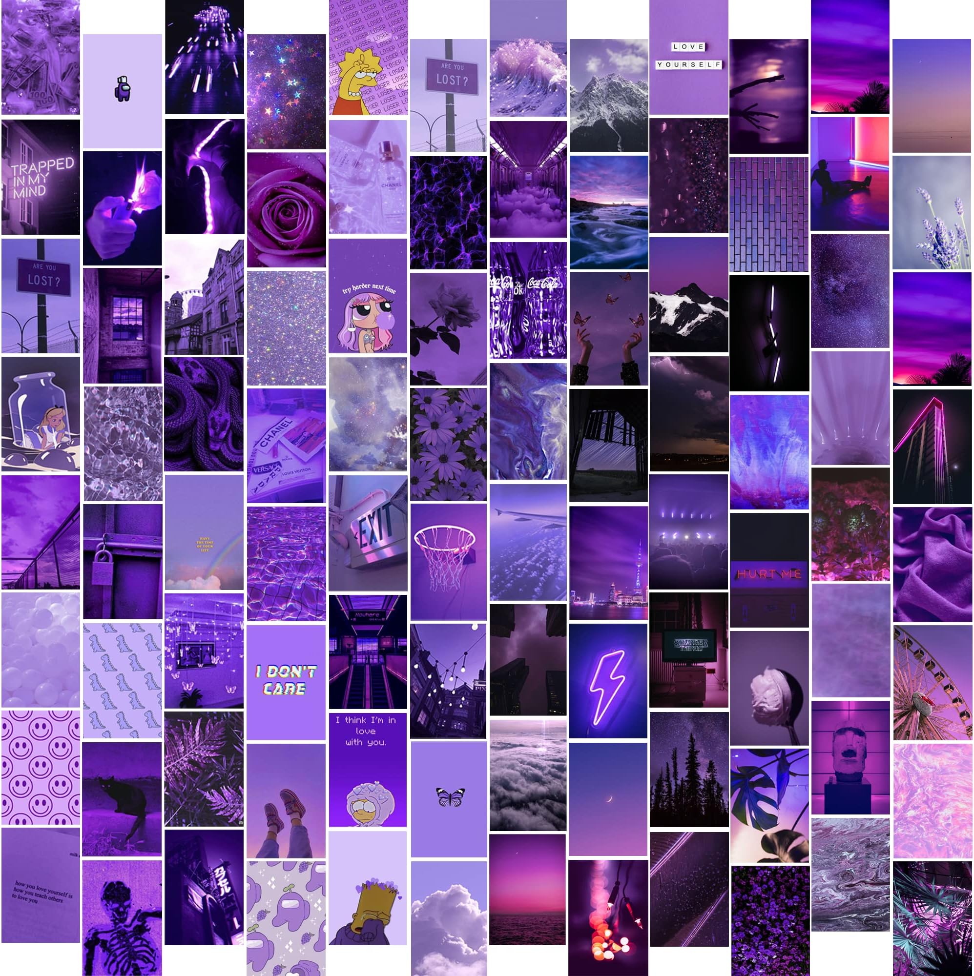 Inflyers Store Posters For Room Decoration – 100pcs – Neon Purple Wall ...