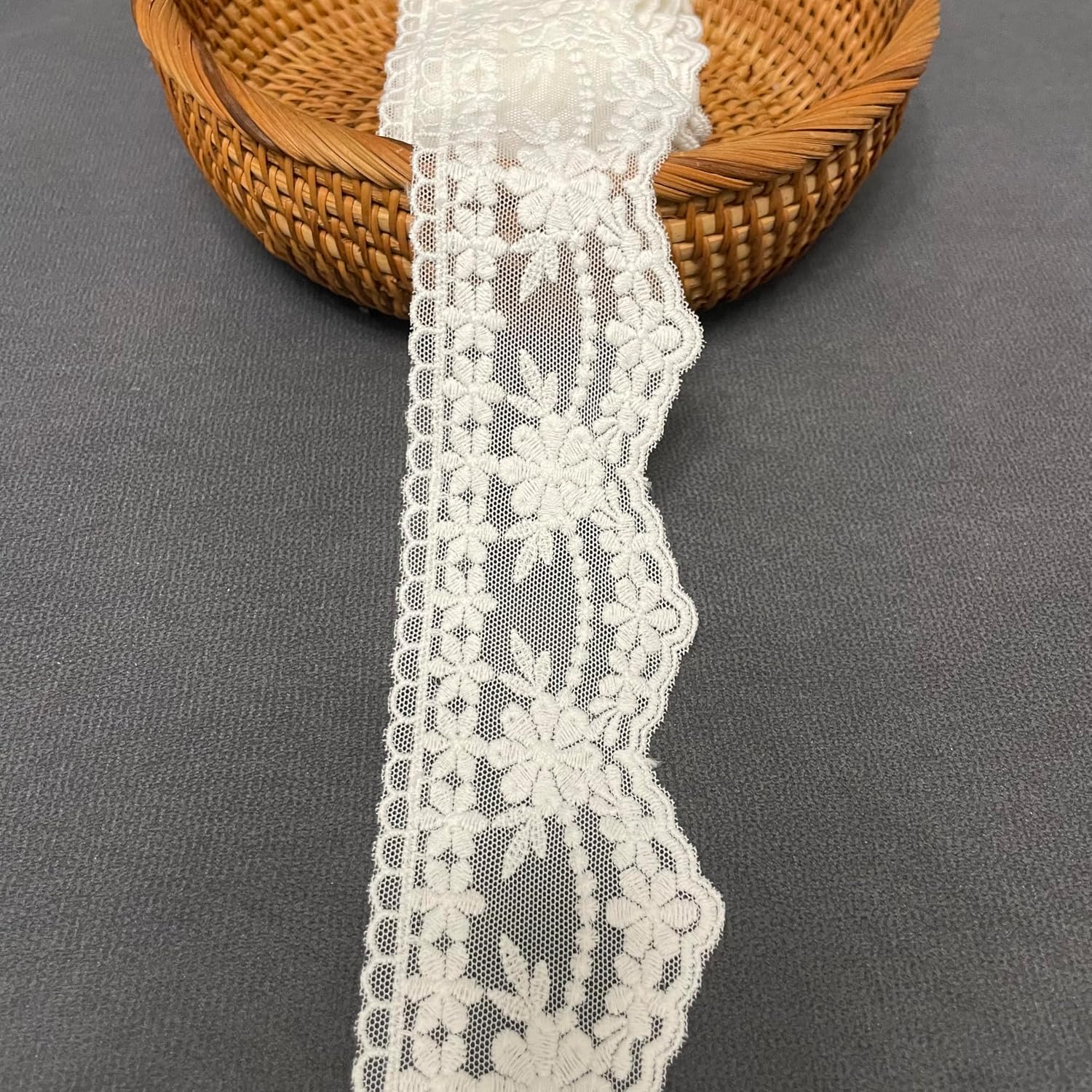 Amazon.com: Sourcemall 2.3'' Width 5 Yards Flower Pattern Inelastic ...
