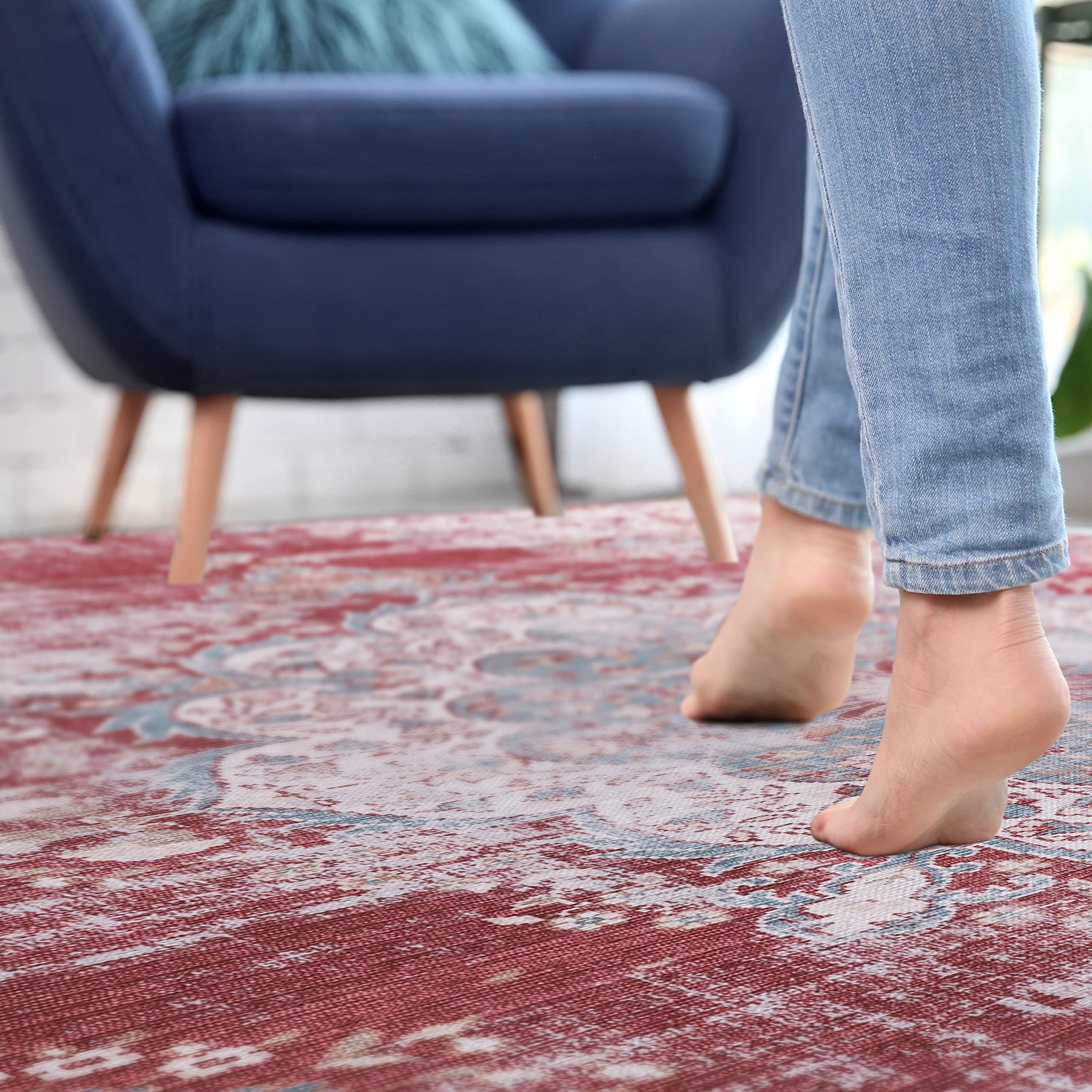 CAMILSON Machine Washable Area Rugs with Non Slip Anti-Slip Backing for ...