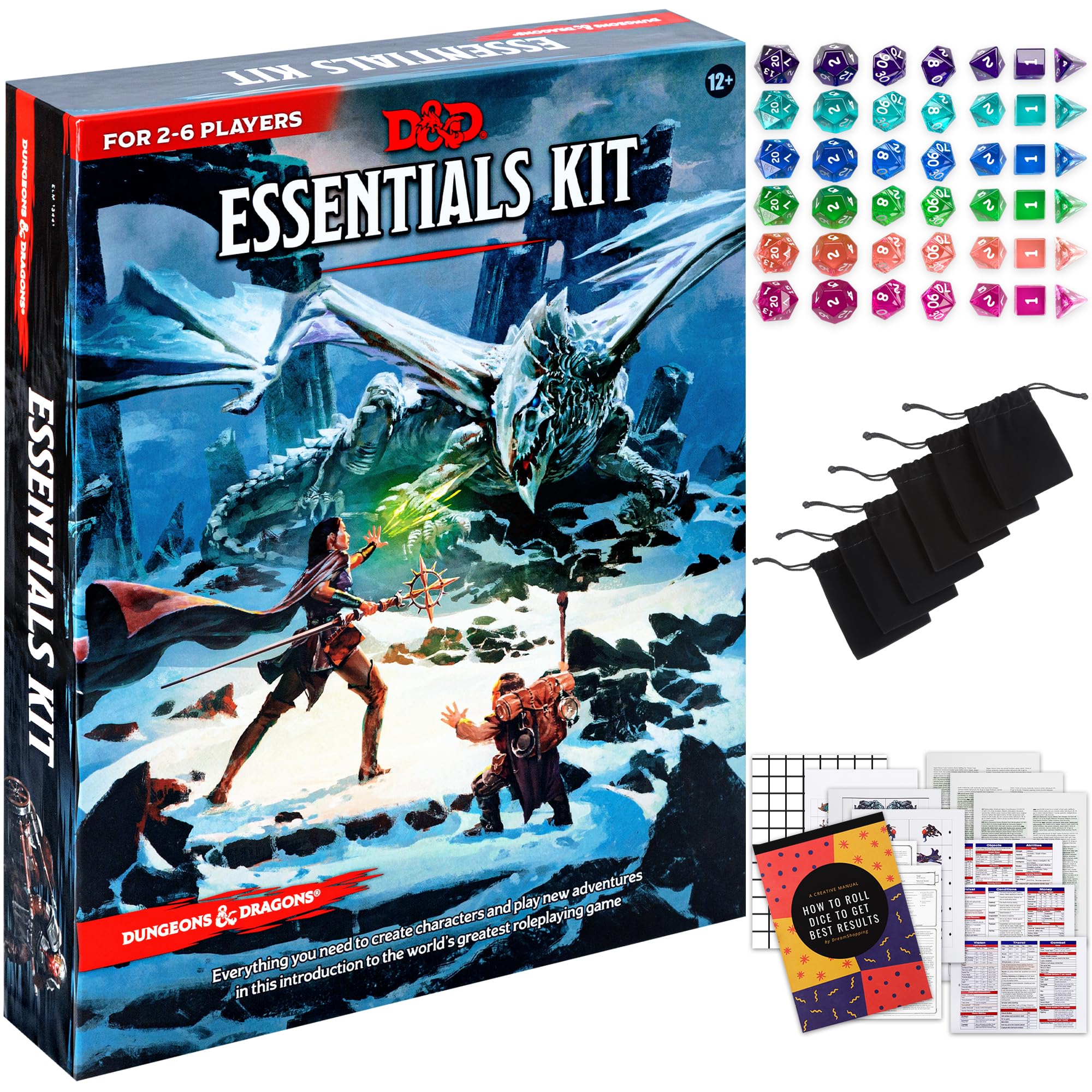 Dungeons and Dragons Essentials Kit - Starter Set Extra 6 Dice Sets ...