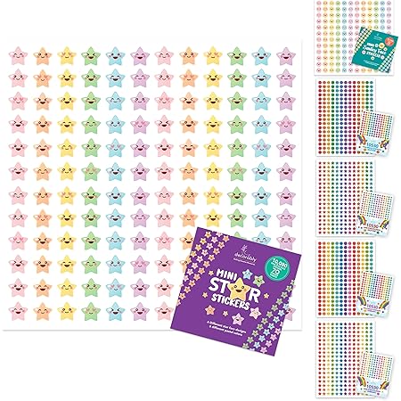 Amazon.com: 1500Pcs Star Stickers, Small Stars Stickers Cute Stickers ...
