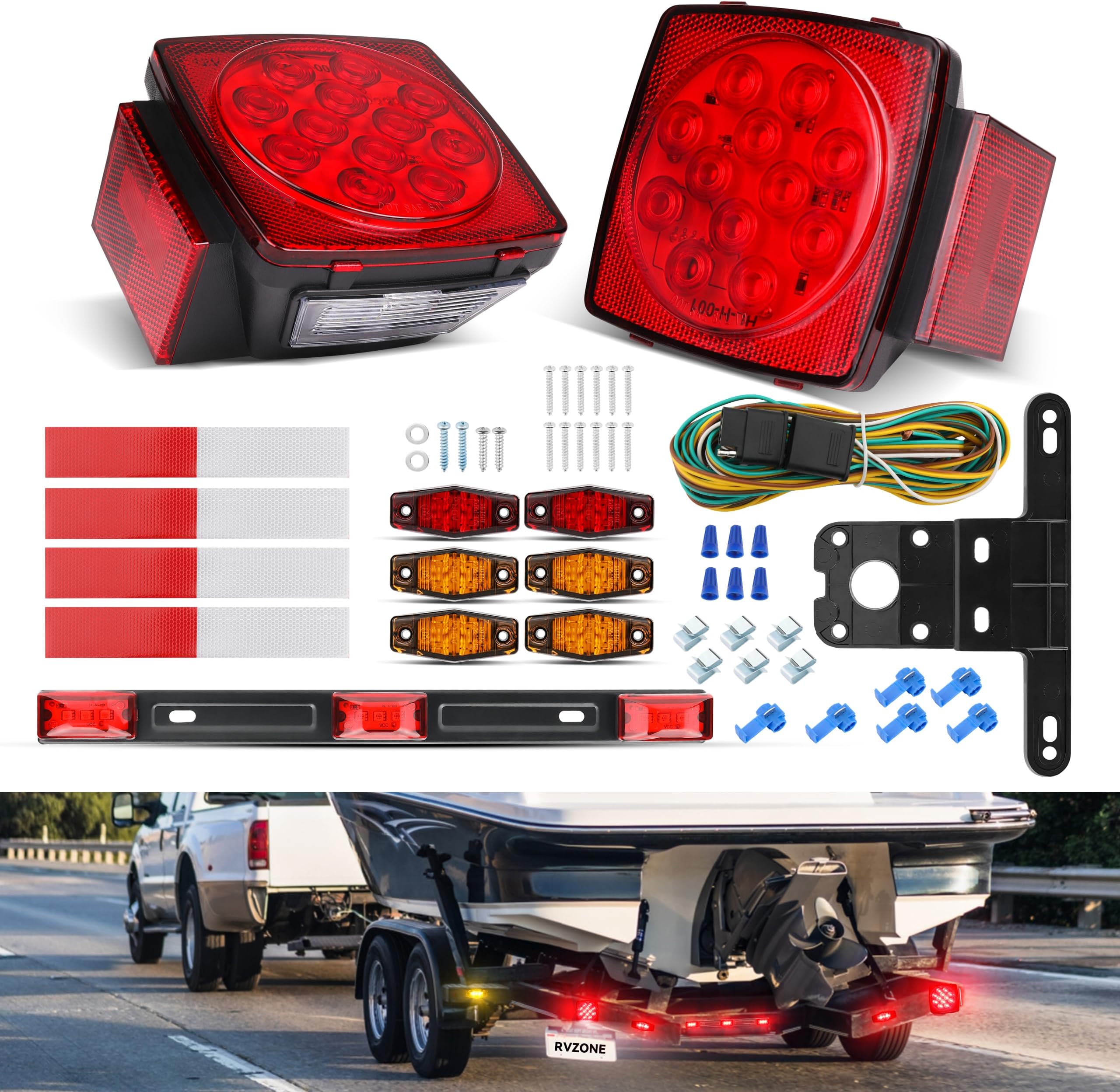 Amazon.com: 12V LED Trailer Lights Kit for Utility Trailer, LED ...