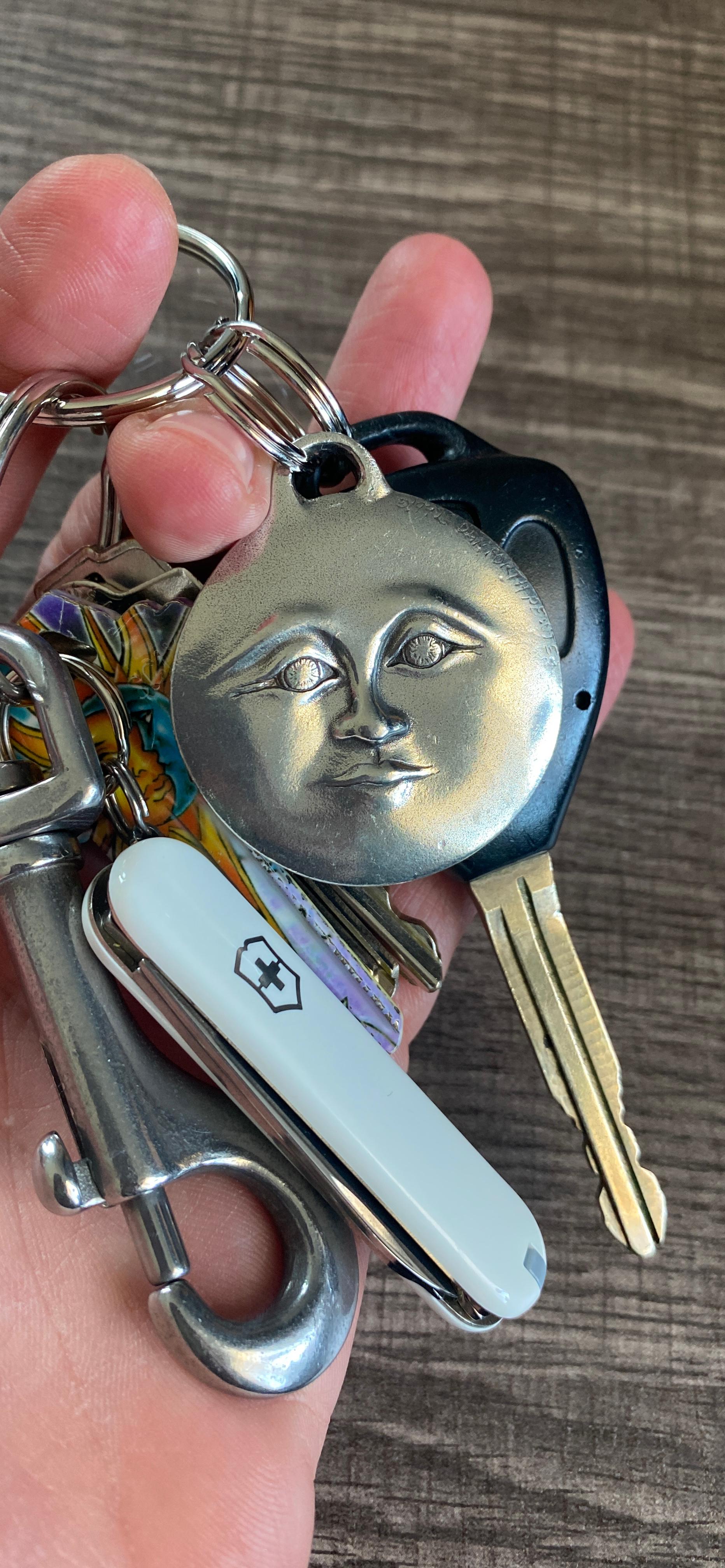 Amazon.com: DANFORTH - Sun/Full Moon Keychain - Double Sided Keychain ...