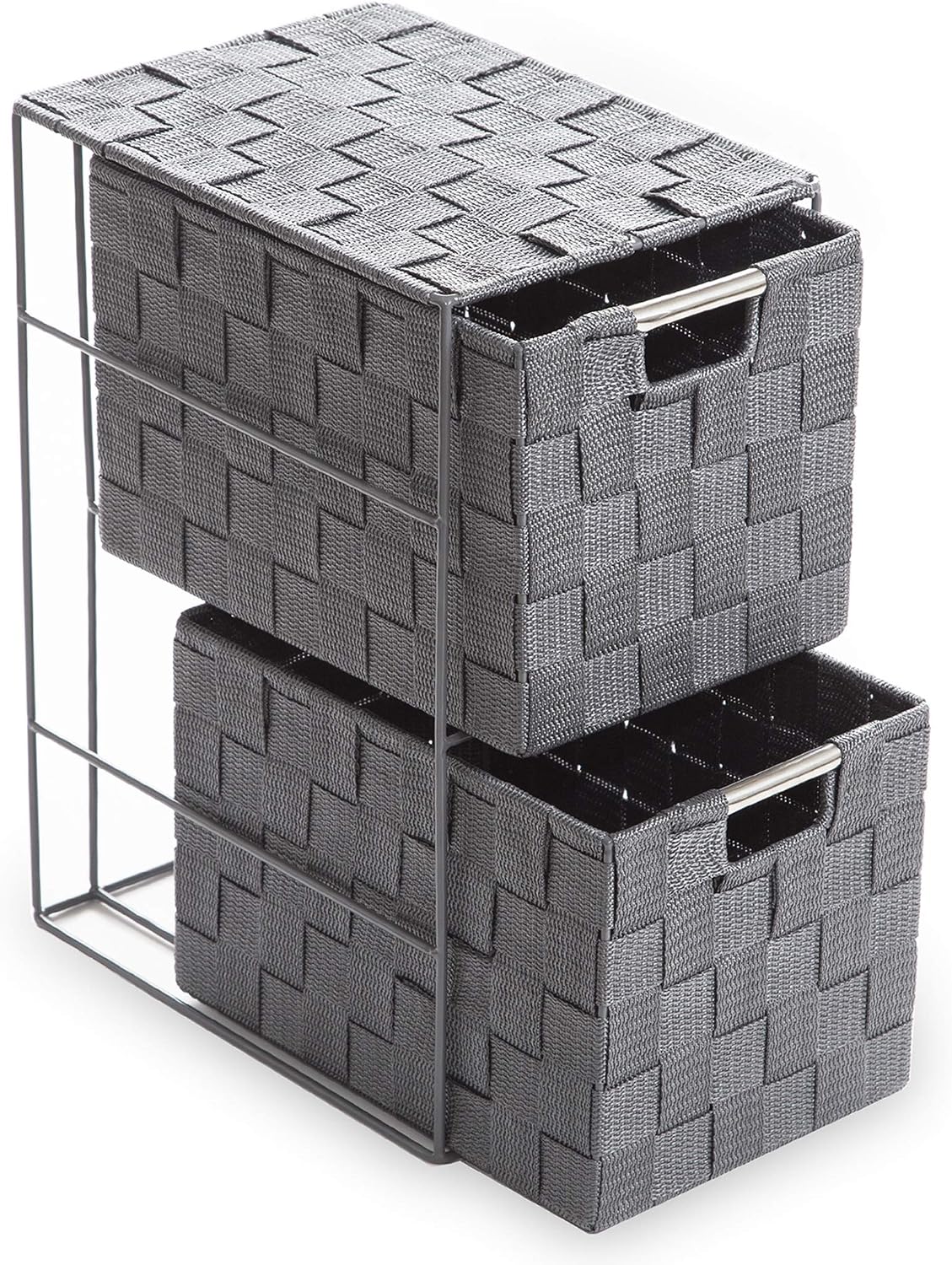 Amazon.com: BINO Woven Strap 2 Drawer Storage Tower - Light Grey ...