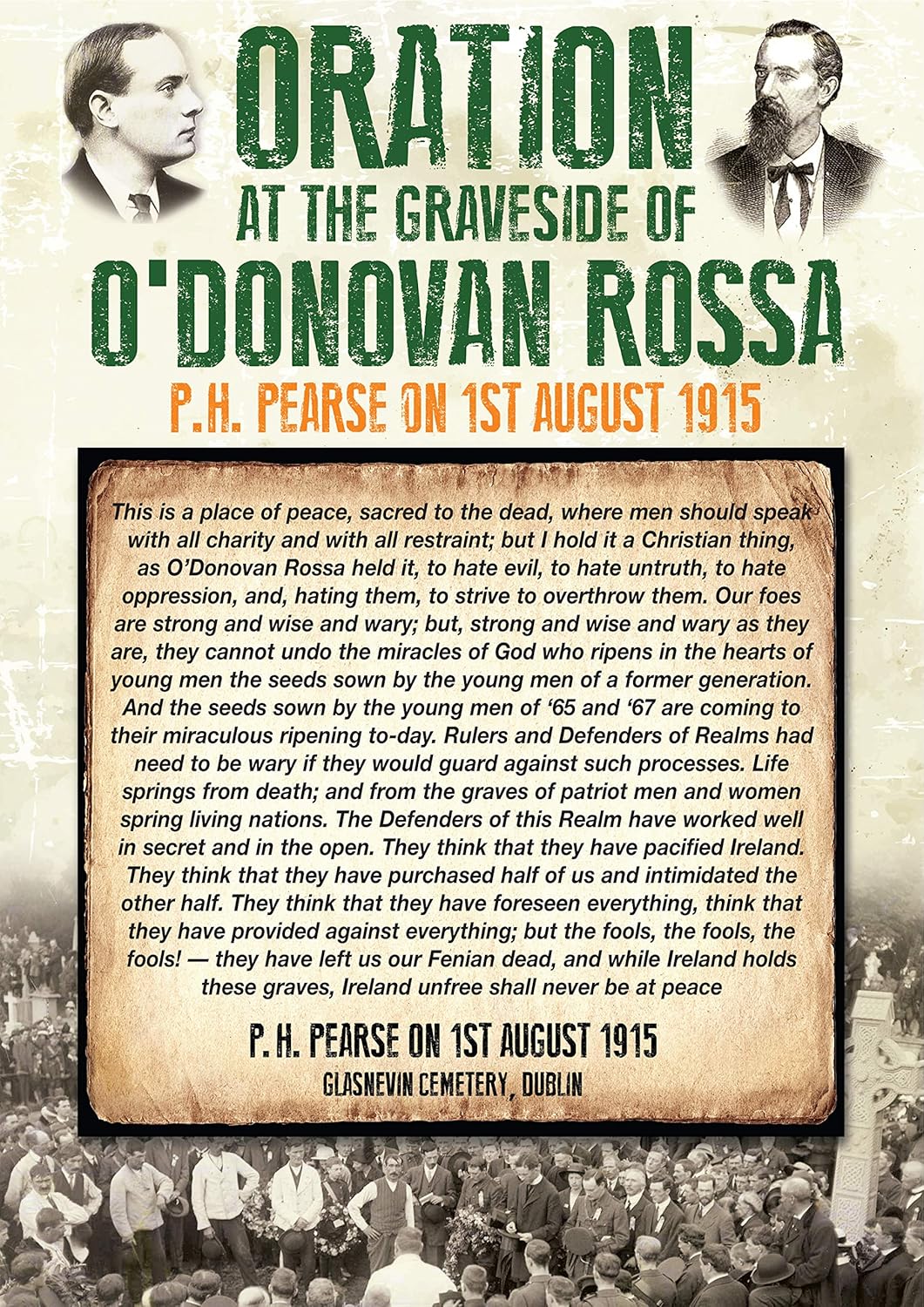 PMI 1916 POSTERS Exclusive A4 Poster - P. H. Pearse Oration at the ...