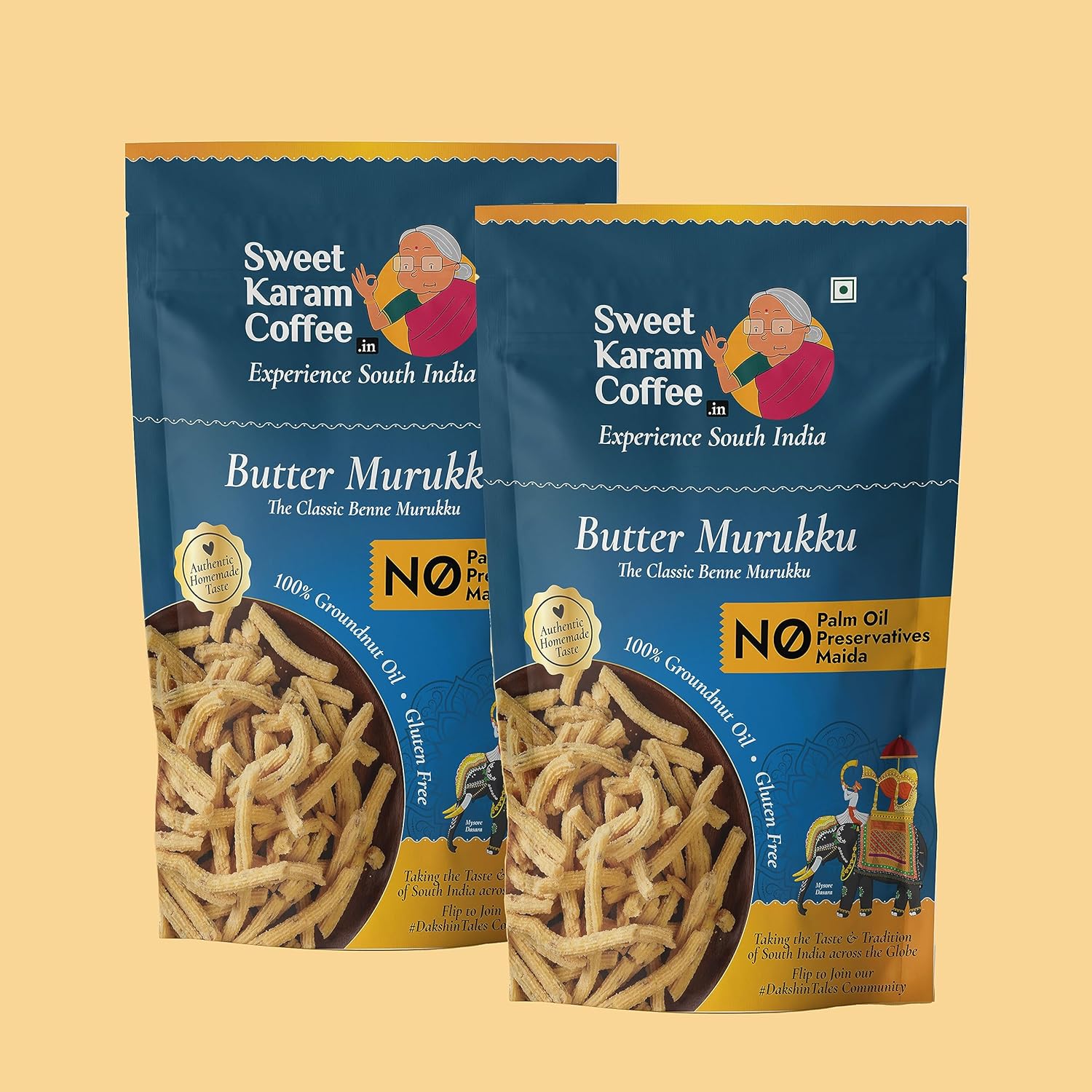 Sweet Karam Coffee Butter Murukku | Chakli | 250 grams | Authentic ...