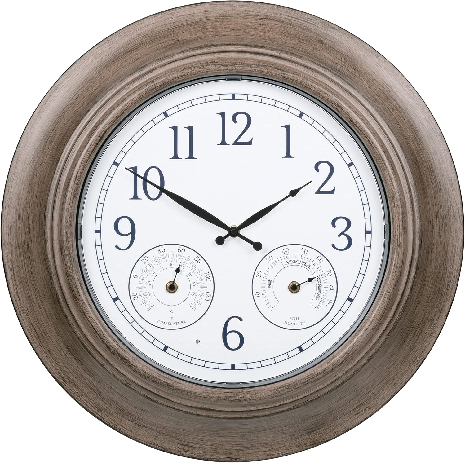 Amazon.com: La Crosse Clock 435-3256-INT 21" Brown Indoor/Outdoor ...