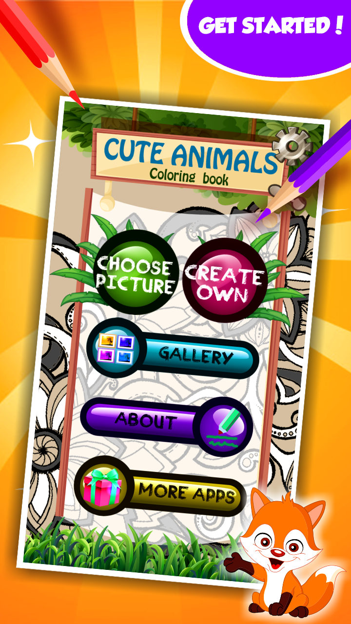 Cute Animals Coloring Book - App on Amazon Appstore
