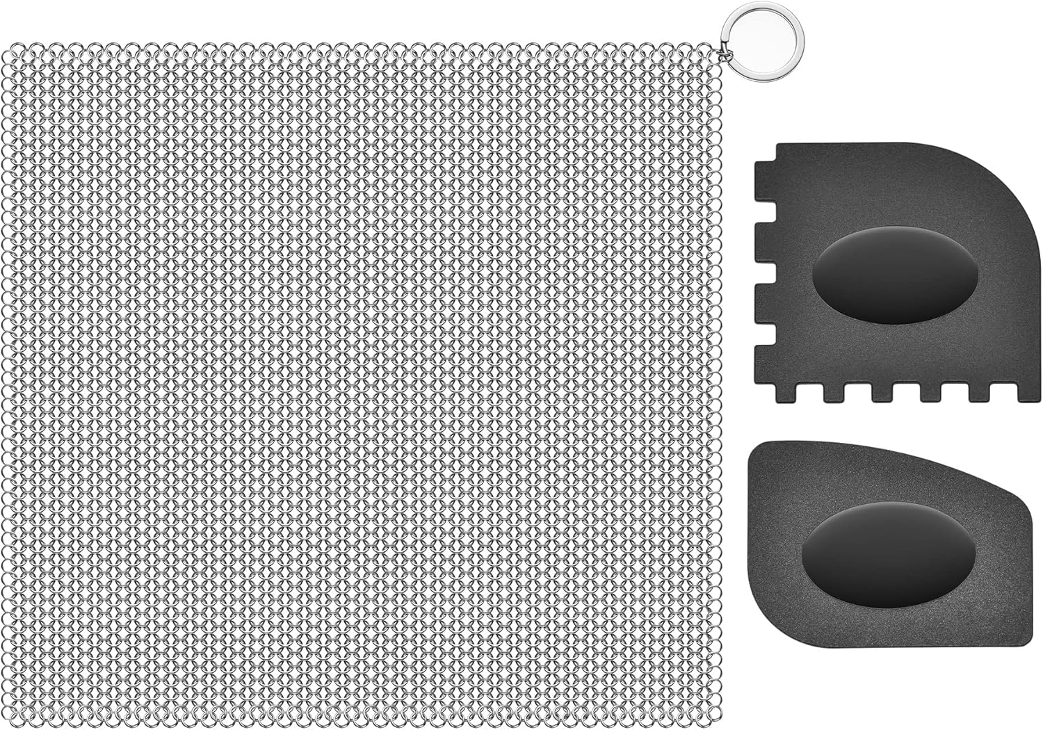 Amazon.com: SUBEKYU Anti-Scratch Cast Iron Scrubber with Pan and Grill ...