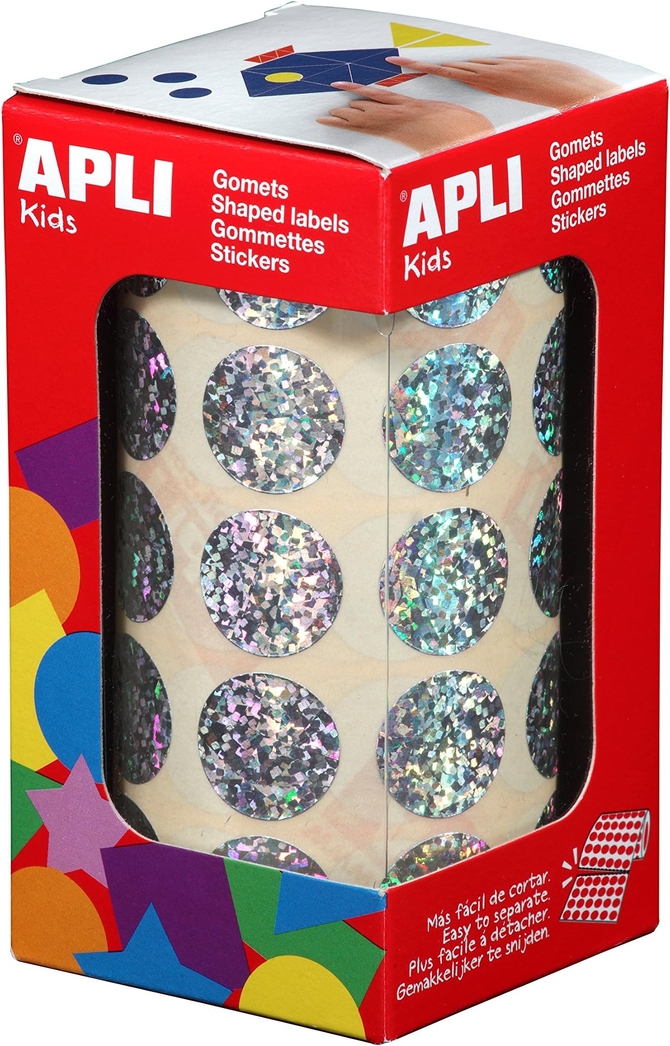 Apli kids 11634 Rouleau de 1770 Gommettes Métallisée Rondes 20 mm ...