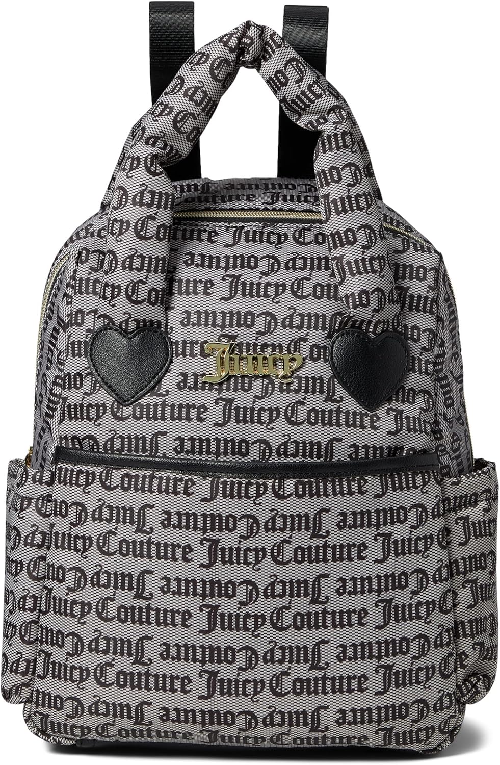 Amazon.com | Juicy Couture Lovely Puff Backpack Black Beige One Size ...