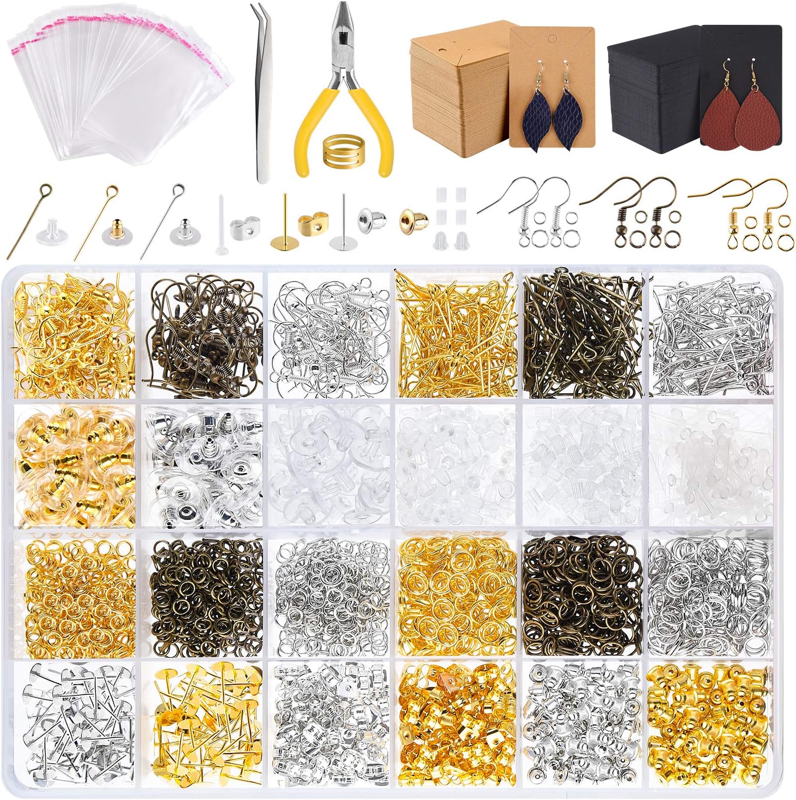 CHRORINE 2940 Pcs Earring Making Kit Earring Hooks Supplies with ...