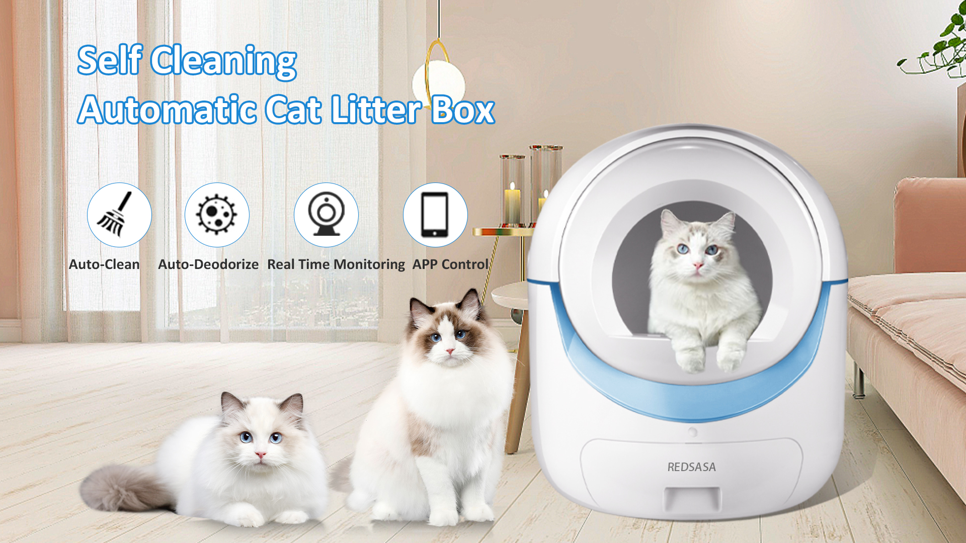 Watch REDSASA Self Cleaning Cat Litter Box for Cats Automatic on Amazon ...