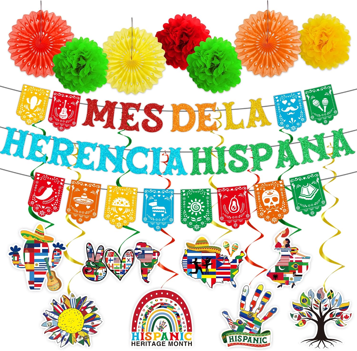 Amazon.com: Hispanic Heritage Month Decorations, Hispanic Festival ...