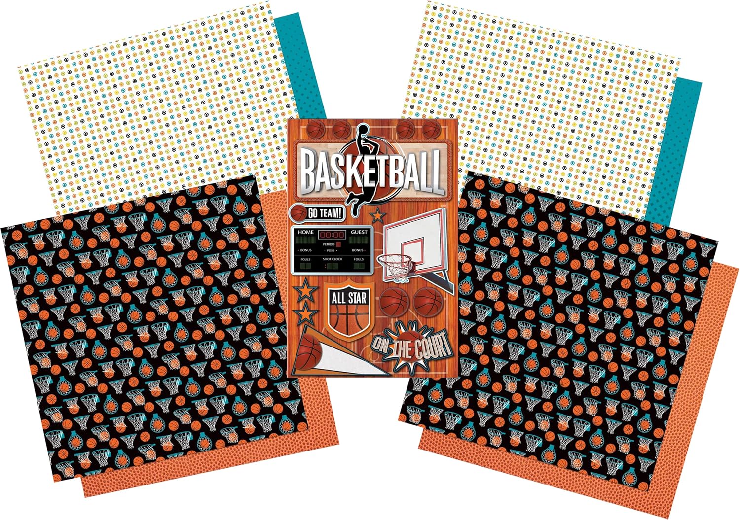 Amazon.com: Basketball Scrapbook Paper - with Basketball Stickers ...