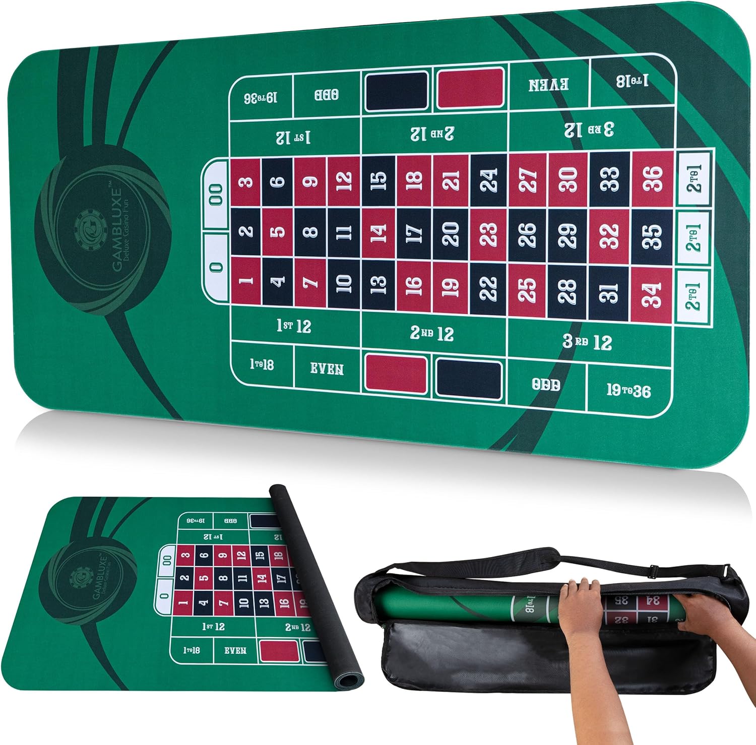 Amazon.com: GAMBLUXE 70" X 35" Roulette Table Mat - Durable, Water ...