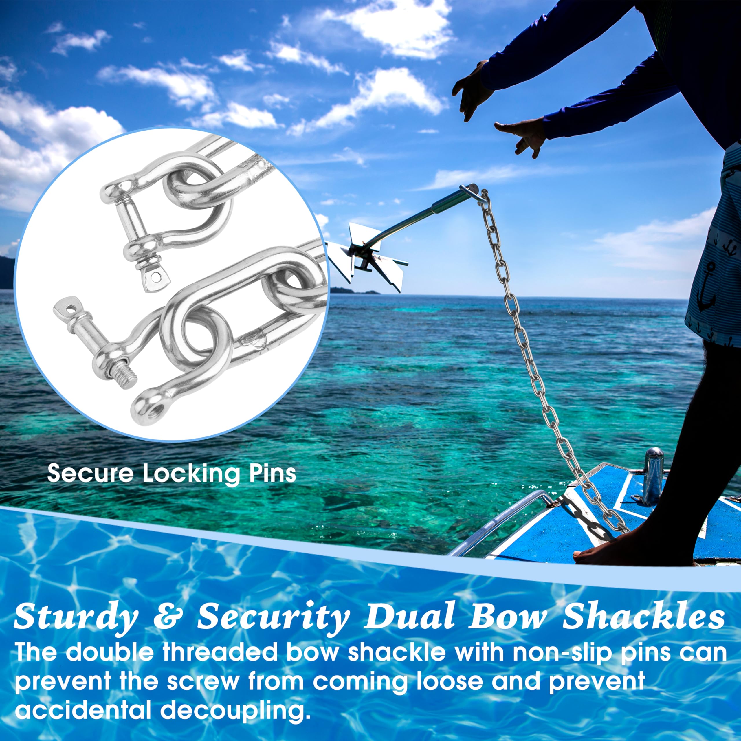 Snapklik.com : Boat Anchor Chain, 316 Stainless Steel Marine Grade ...