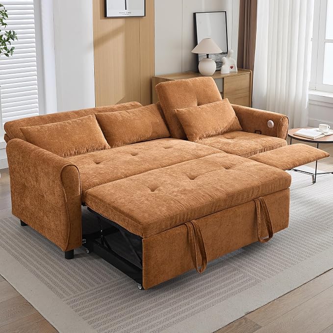 Amazon.com: MaiDeHaoo Pull Out Sofa Bed, 2 in 1 Convertible Sleeper ...