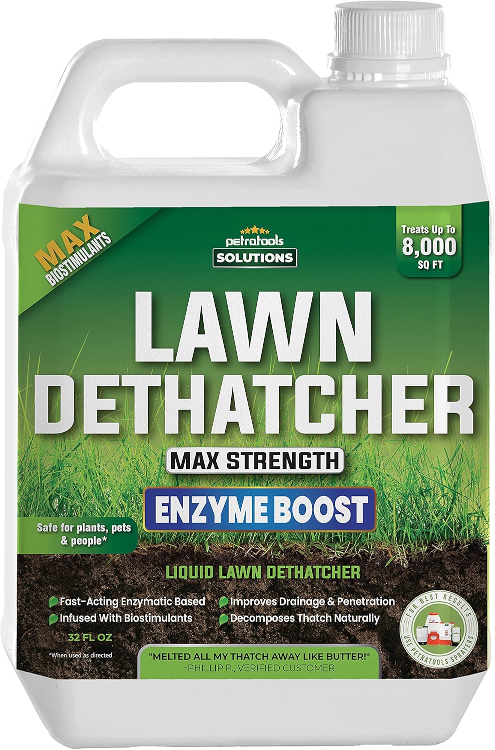 Amazon.com : PetraTools Liquid Dethatcher, Lawn Dethatcher & Aerator ...