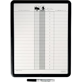 Amazon.com : Magnetic Employee In/Out Board, Porcelain, 24 x 18, Gray ...
