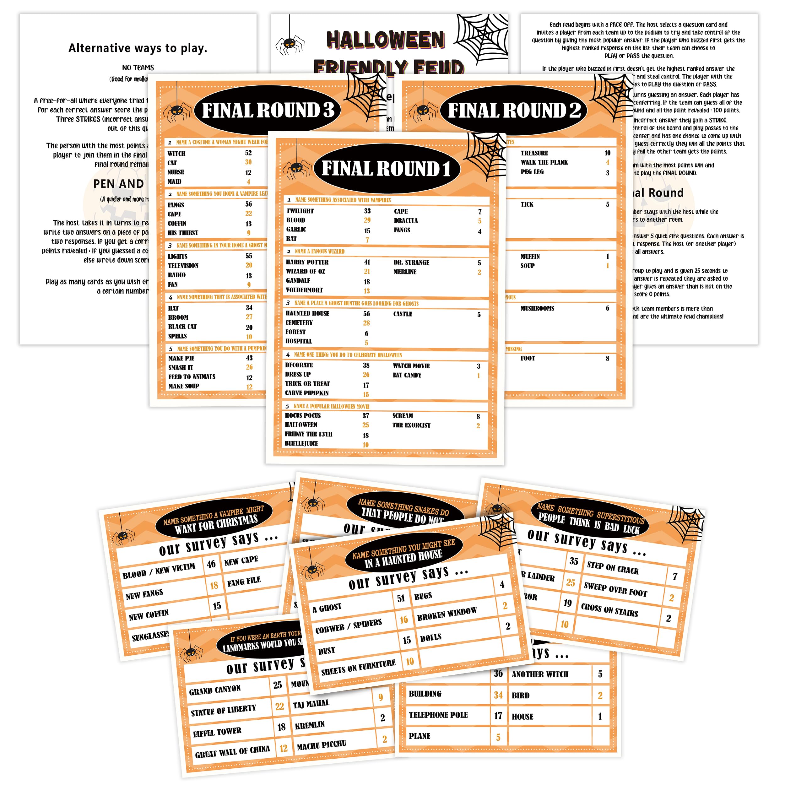 Amazon.com: Halloween Friendly Feud Game Set, Friendly Feud Quiz ...