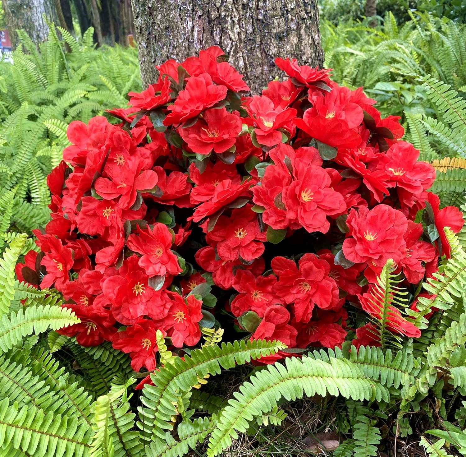 Amazon.com: Pack of 8 - Artificial Flowers Silk Rhododendron Bush Fake ...