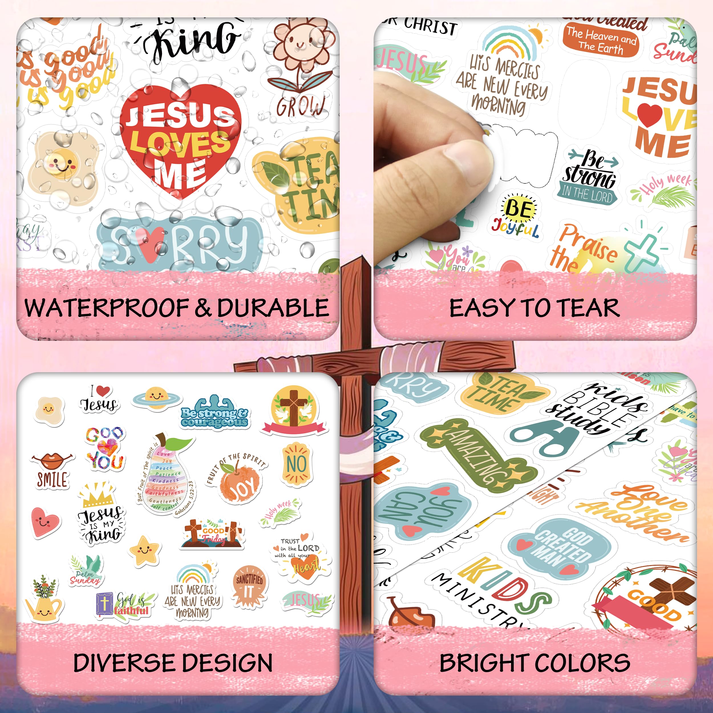 Snapklik.com : 24 Sheets Christian Jesus Stickers For Kids Adults ...